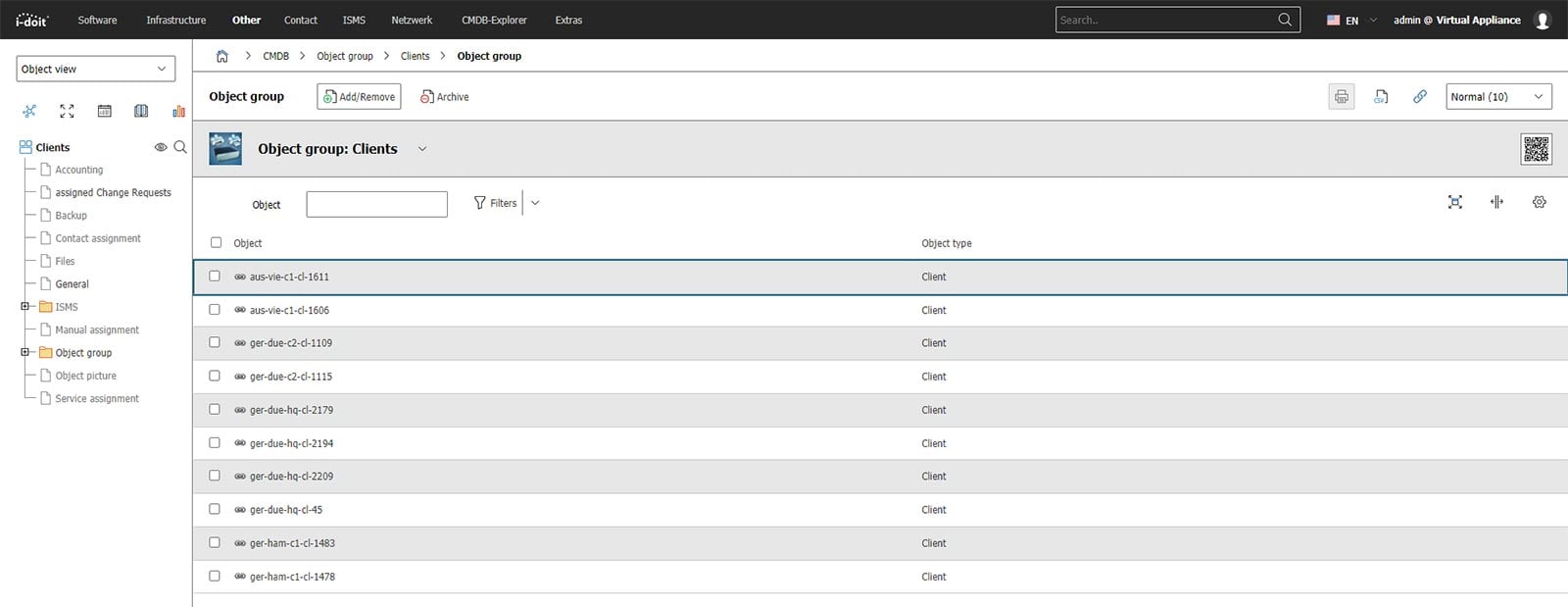 Using object groups in i-doit