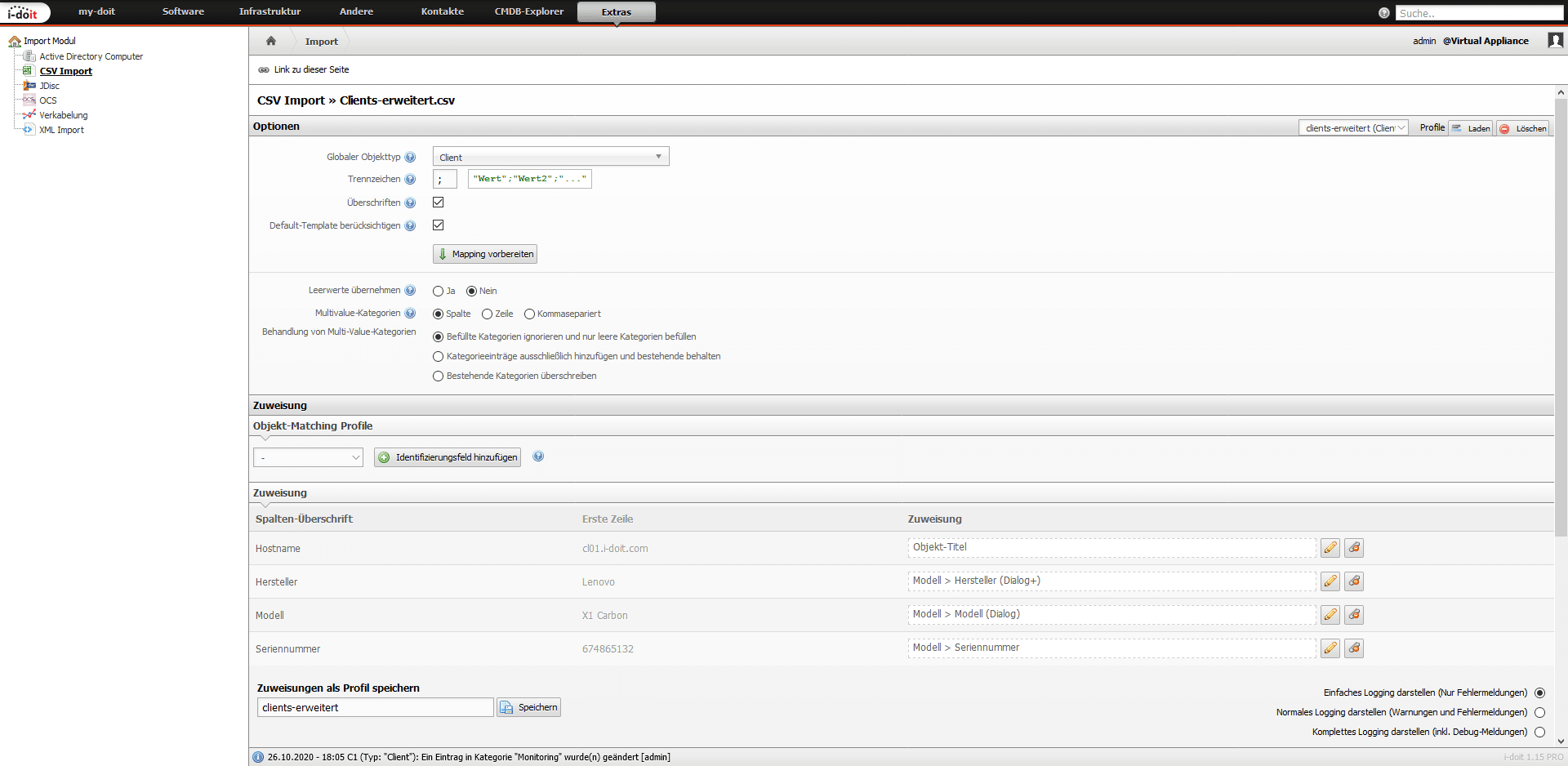 Automated CSV import with i-doit