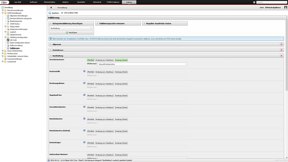 Validierung von Daten und Eingaben in i-doit
