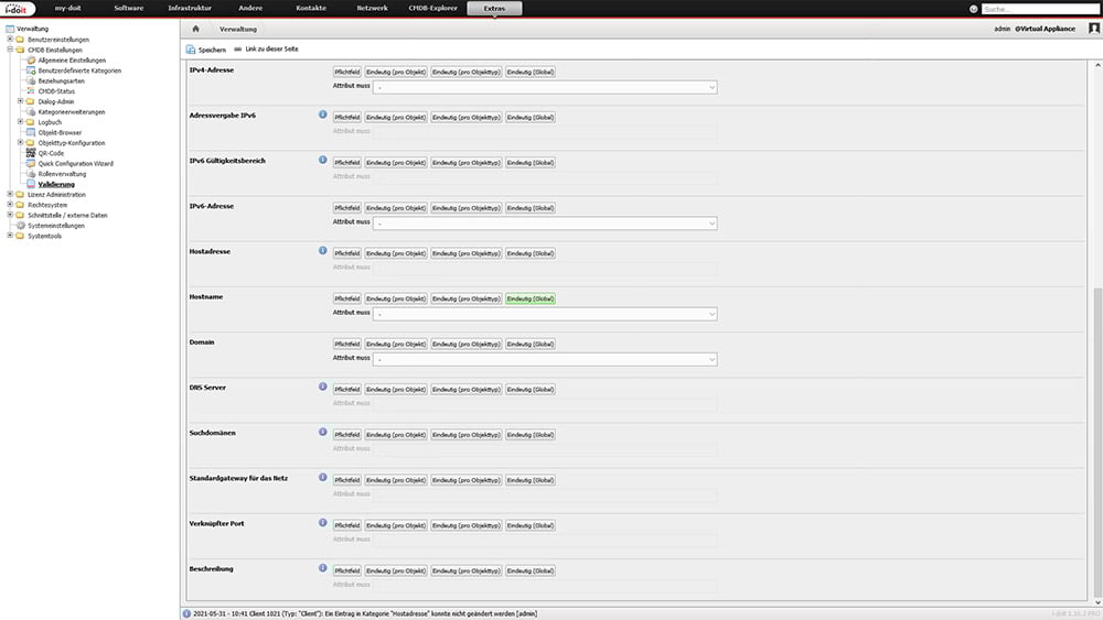 Validierung von Daten und Eingaben in i-doit