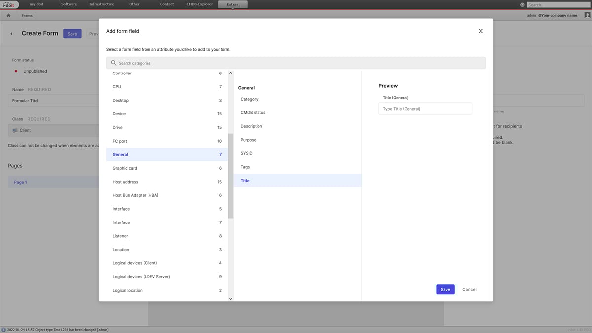 The new i-doit pro Forms add-on