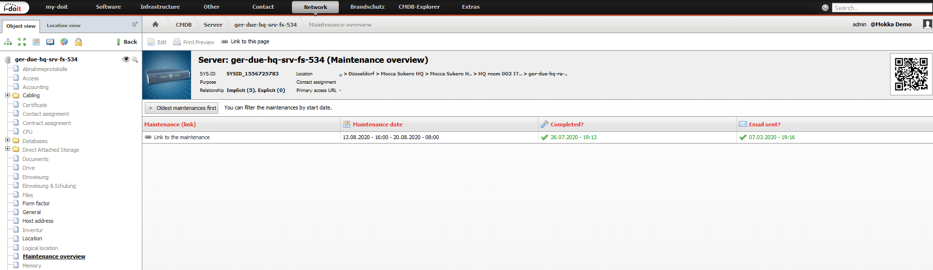 Status and maintenance planning with i-doit