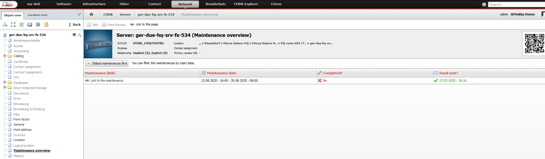 Status and maintenance planning with i-doit